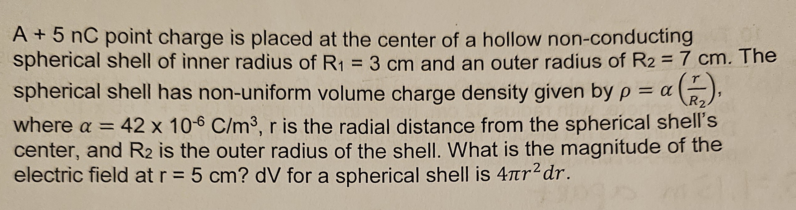 Solved A+5nC point charge is placed at the center of a | Chegg.com