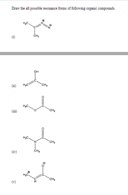 Solved Draw the all possible resonance forms of following | Chegg.com