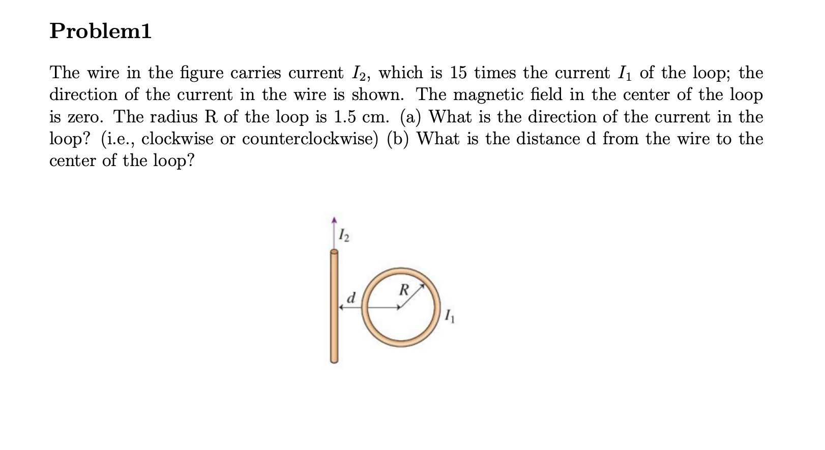 Solved The wire in the figure carries current I2, which is | Chegg.com