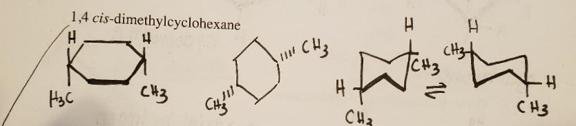 Solved 1,4 cis-dimethylcyclohexane р, Д. : /CH, CH₂ — Н H3C | Chegg.com
