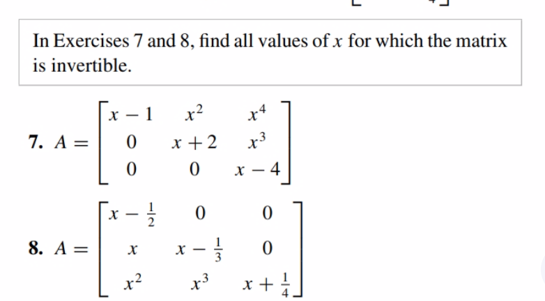 Solved In Exercises 7 and 8, find all values of x for which | Chegg.com