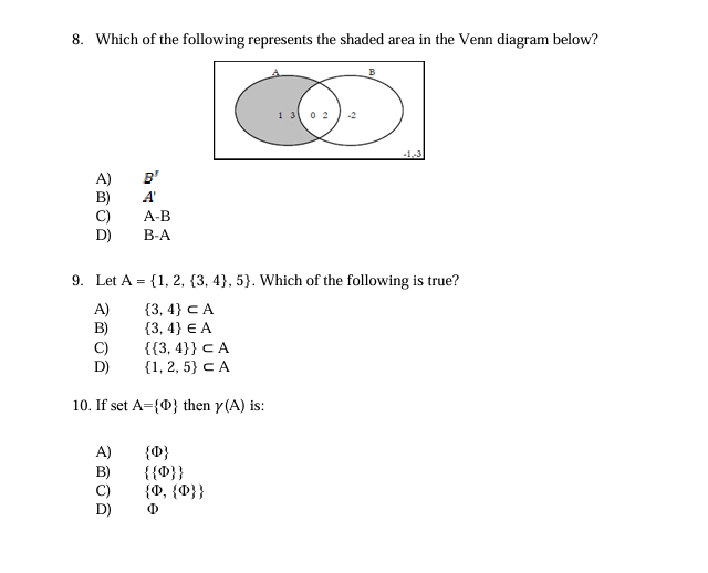 Solved Which of the following represents the shaded area in | Chegg.com
