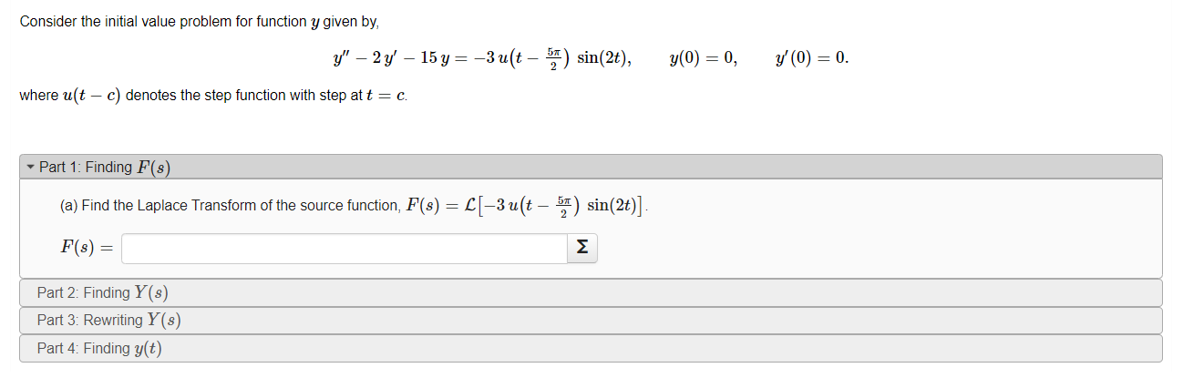Solved Consider the initial value problem for function y | Chegg.com