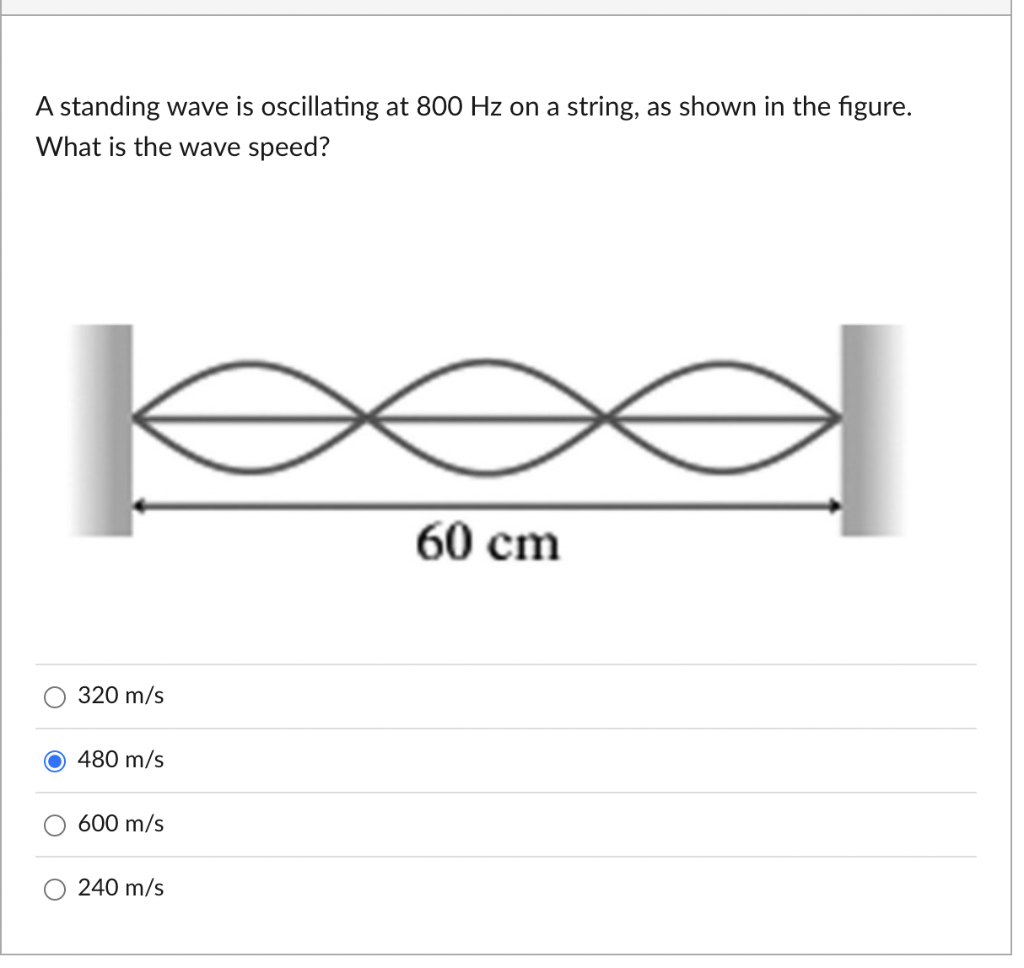 Solved A standing wave is oscillating at 800 Hz on a string, | Chegg.com