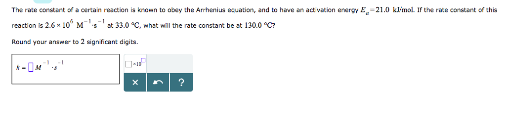 Solved The rate constant k for a certain reaction is | Chegg.com
