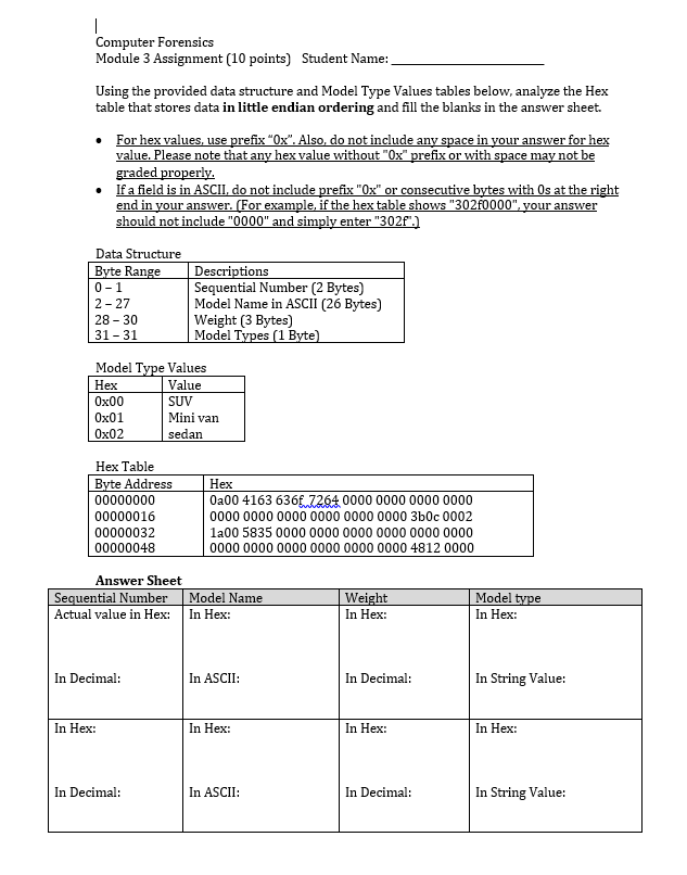 | Computer Forensics Module 3 Assignment (10 points) | Chegg.com