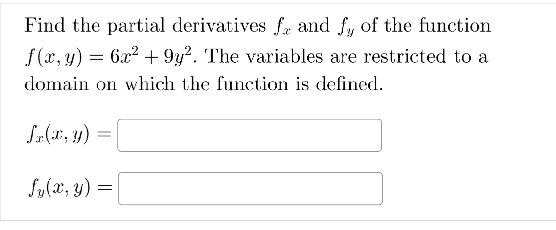 Solved Find The Partial Derivatives F {x} And
