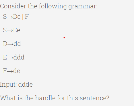 Solved Consider the following grammar: S-DeF S-Ee D-dd Eddd | Chegg.com