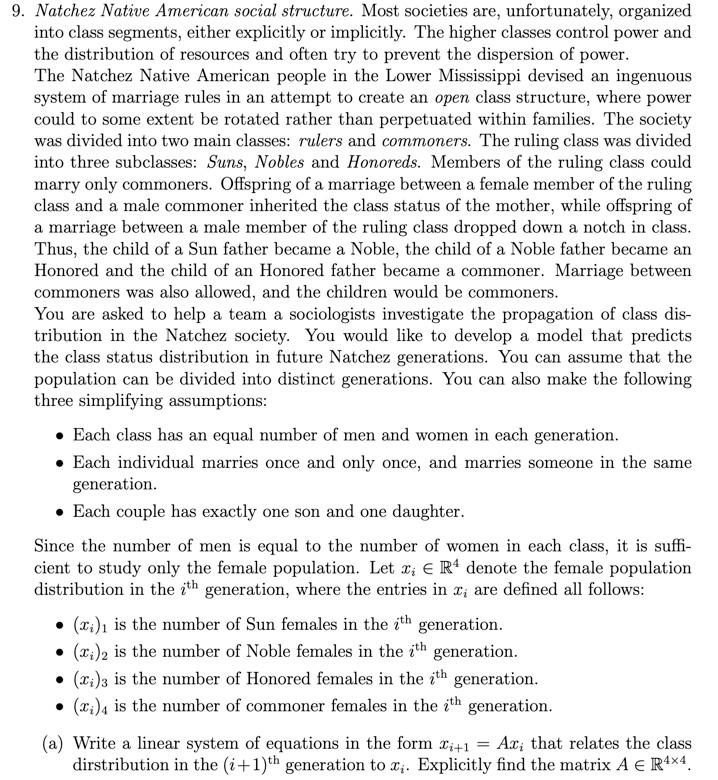 9. Natchez Native American social structure. Most | Chegg.com