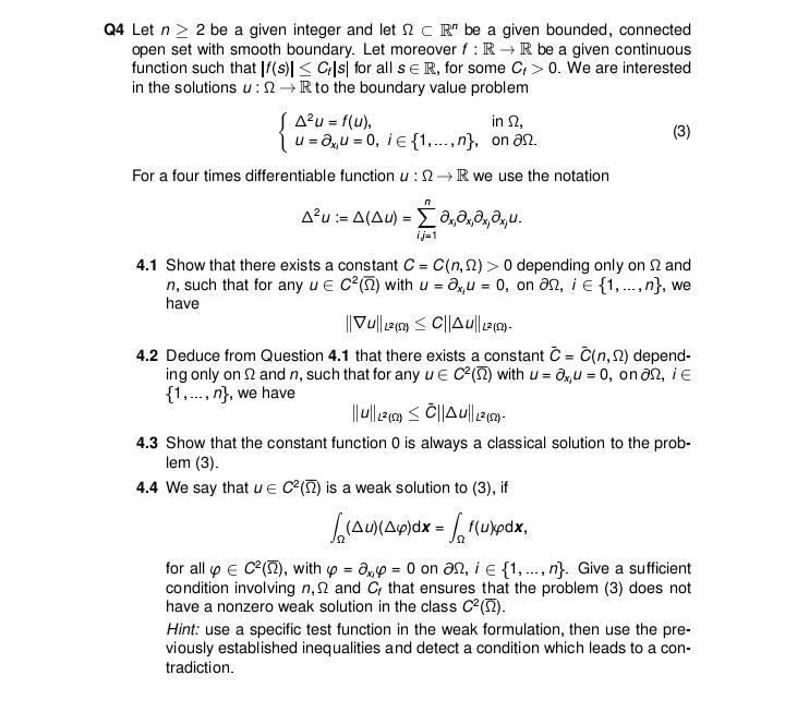 Solved Q4 Let n > 2 be a given integer and let 2 C Rbe a | Chegg.com