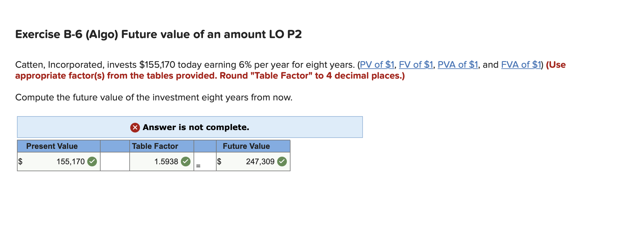 Solved Exercise B-6 (Algo) Future value of an amount LO P2 | Chegg.com