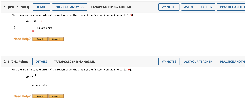 Solved Find the area (in square units) of the region under | Chegg.com