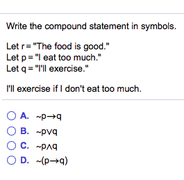 Solved Write the compound statement in symbols. Let r= "The | Chegg.com