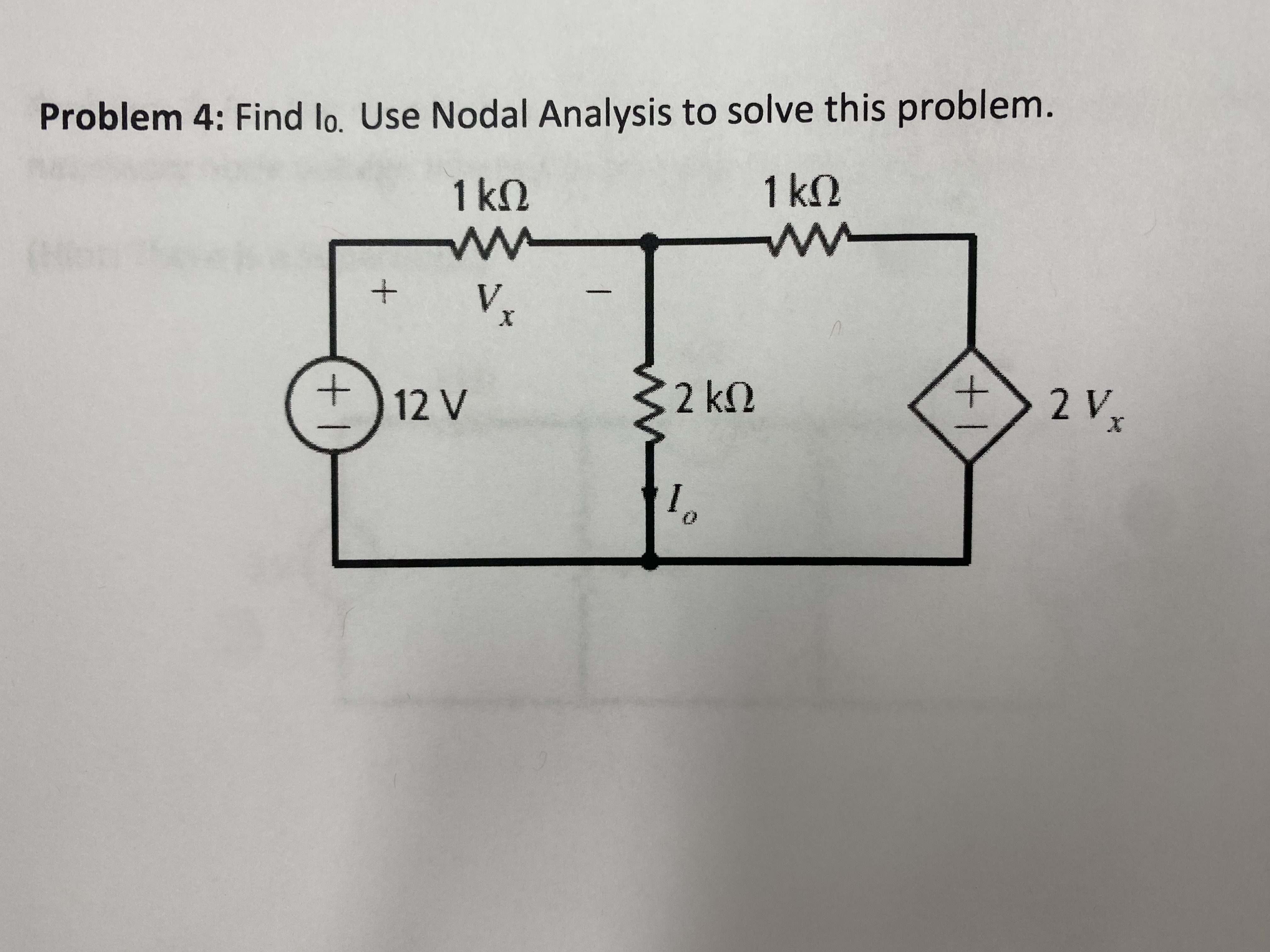Solved Problem 4: Find l. Use Nodal Analysis to solve this | Chegg.com