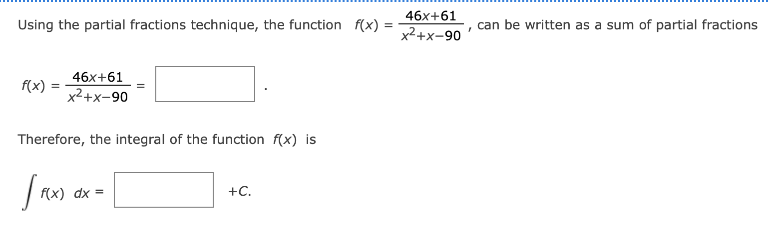 Solved Using the partial fractions technique, the function | Chegg.com