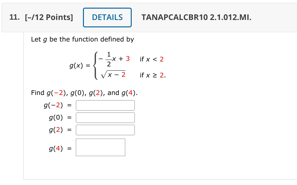 Solved 11. [-/12 Points] DETAILS TANAPCALCBR10 2.1.012.MI. | Chegg.com