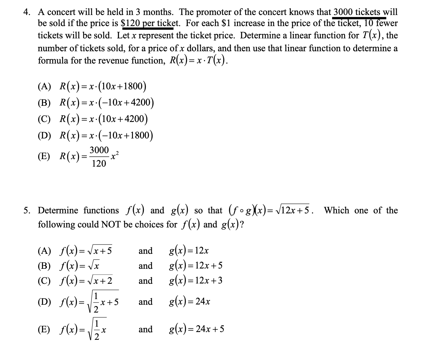 Solved 4. A concert will be held in 3 months. The promoter | Chegg.com
