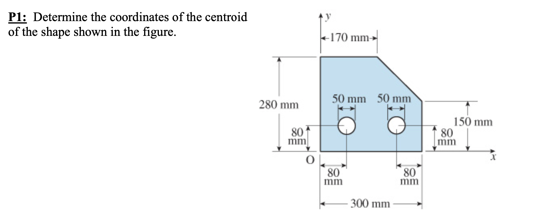 Solved P1: Determine the coordinates of the centroid of the | Chegg.com