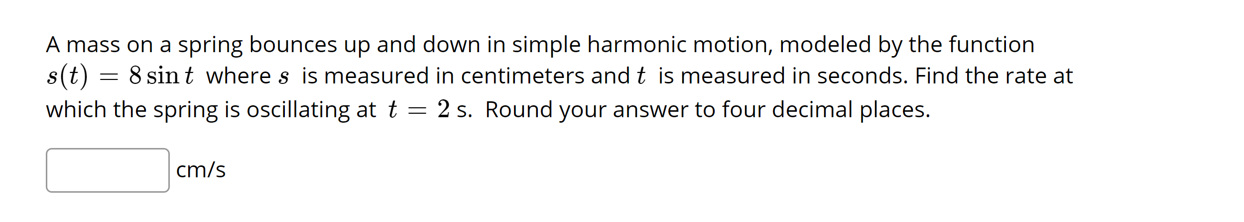 Solved A mass on a spring bounces up and down in simple | Chegg.com