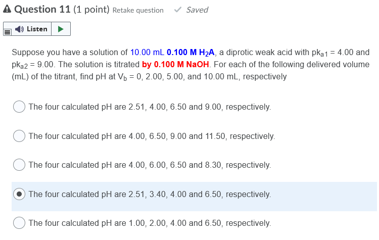 Solved A Question 11 (1 point) Retake question Saved Listen | Chegg.com