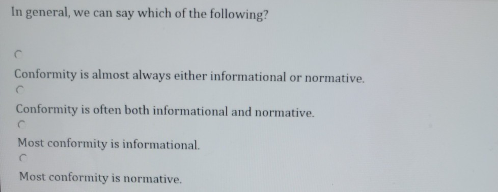 Solved In general, we can say which of the following? | Chegg.com