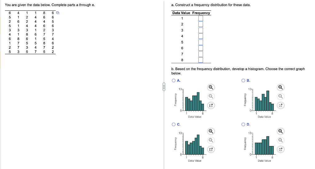 Solved You are given the data below. Complete parts a | Chegg.com