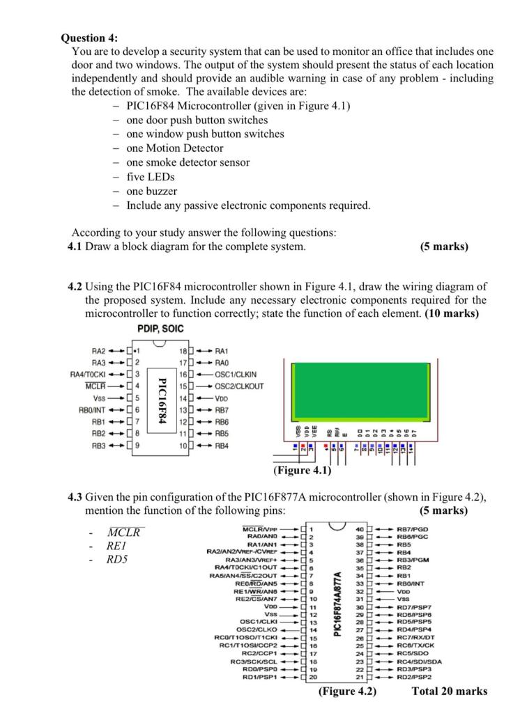 Solved Question 4: You are to develop a security system that | Chegg.com
