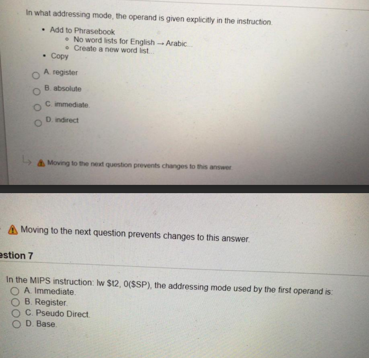 Solved In what addressing mode, the operand is given | Chegg.com