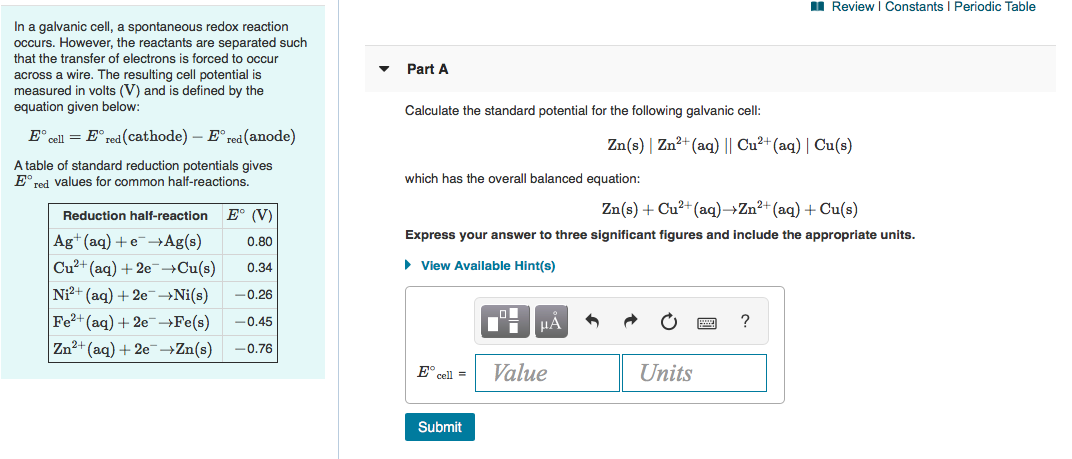 Solved 1 Review | Constants 1 Periodic Table Part A In a | Chegg.com