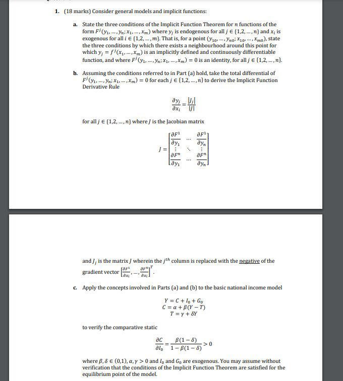 a. State the three conditions of the Implicit | Chegg.com