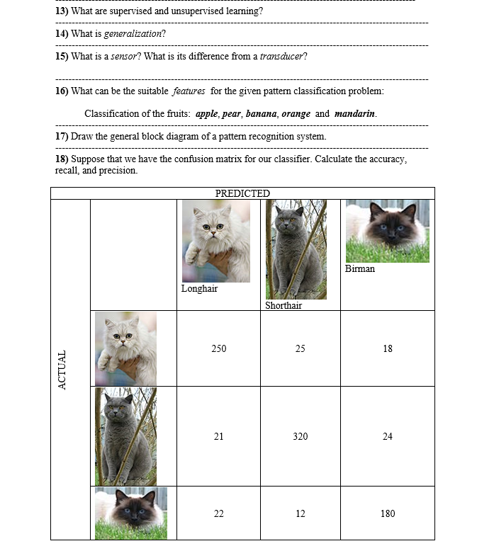 Solved 5) A training pattern, consisting of an input vector | Chegg.com