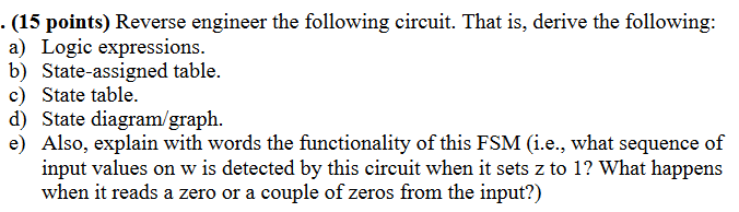 Solved (15 points) Reverse engineer the following circuit. | Chegg.com
