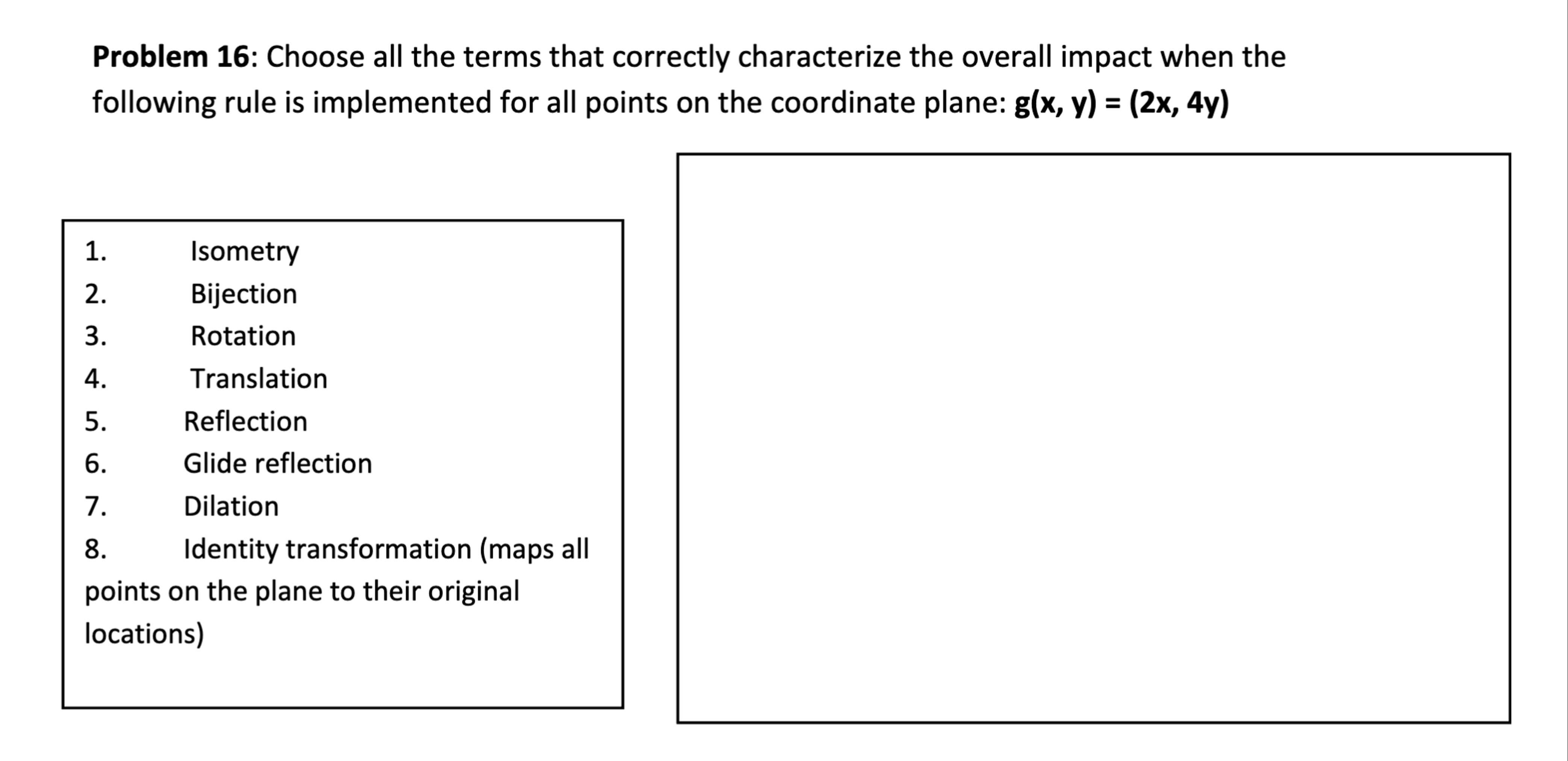 Solved Problem 16: Choose all the terms that correctly | Chegg.com