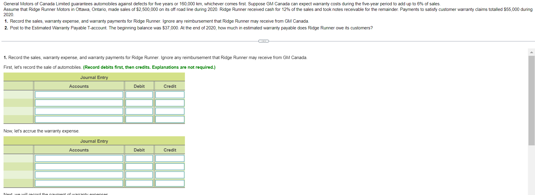 Solved Requirement 1. Calculate the company's accounts | Chegg.com