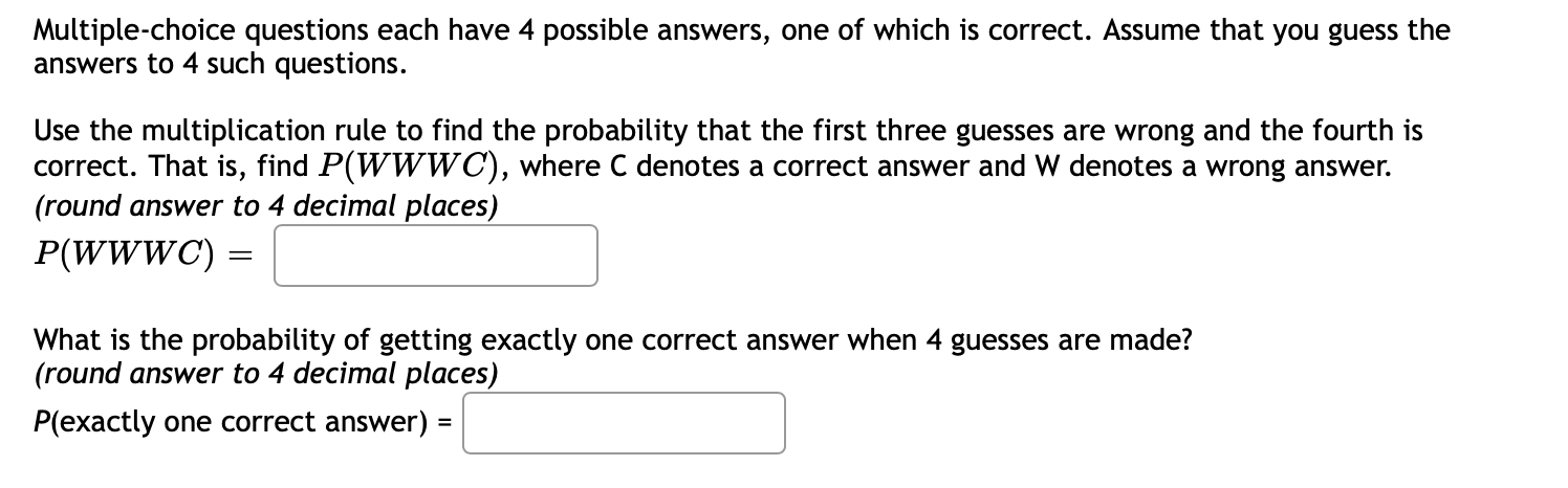 Solved Multiple-choice questions each have 4 possible | Chegg.com