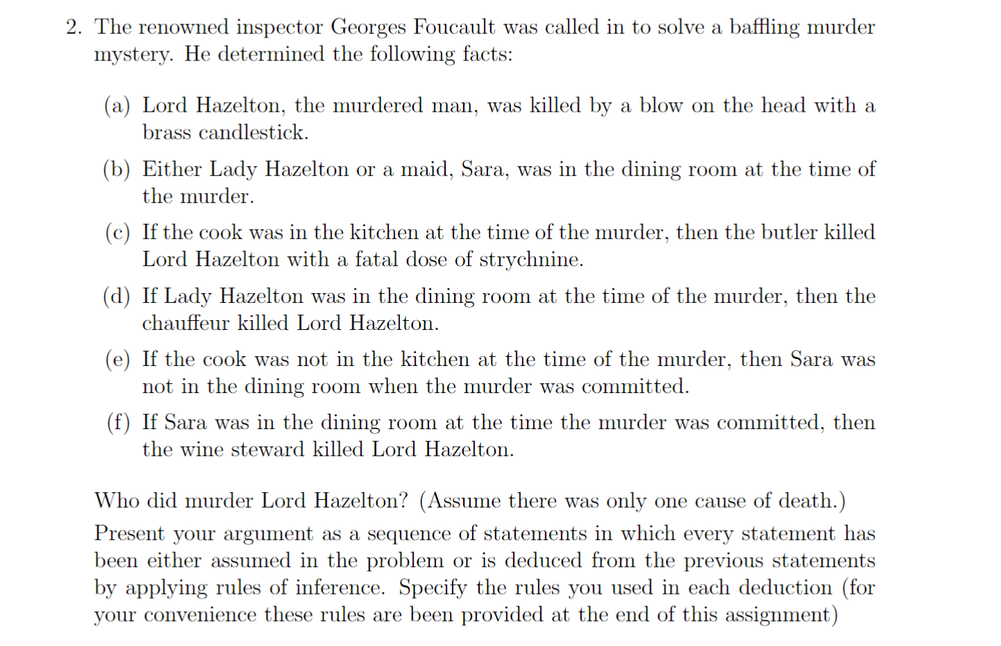 2. The renowned inspector Georges Foucault was called | Chegg.com