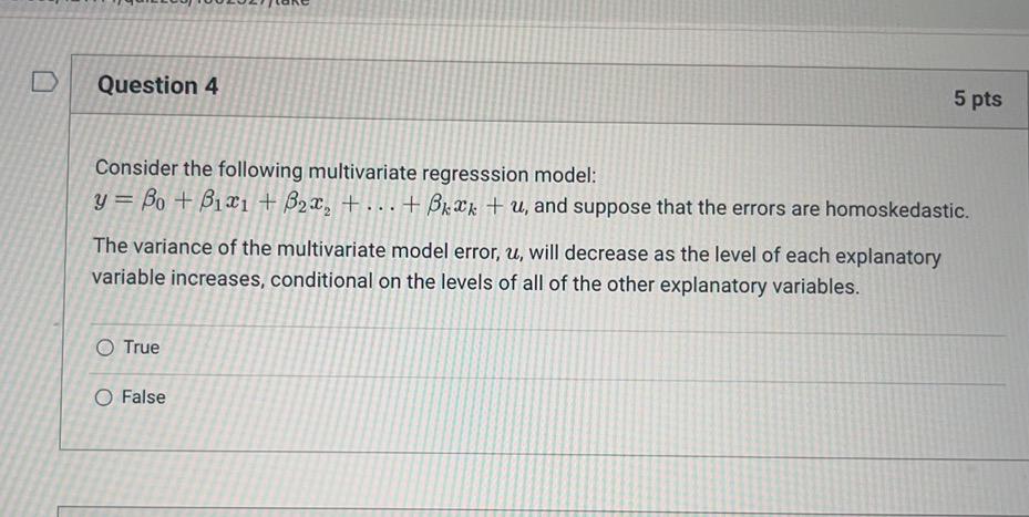 Suppose That A Population Regression Function That