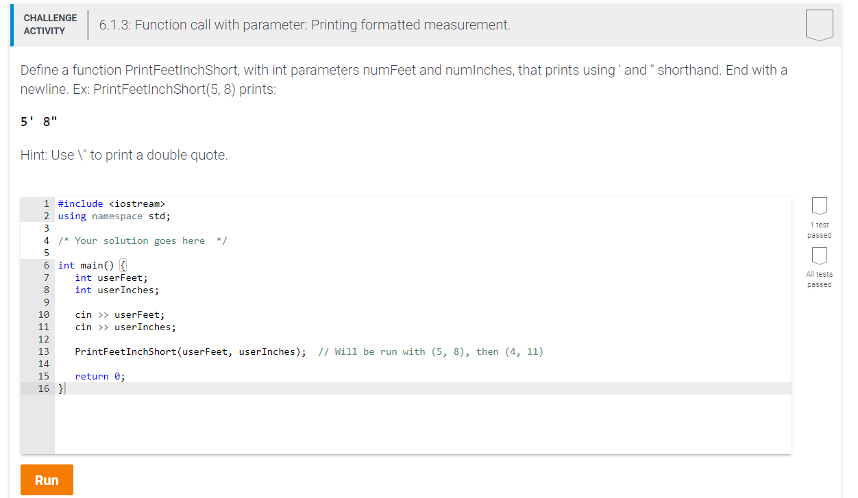 Solved Challenge Activity 613 Function Call With 