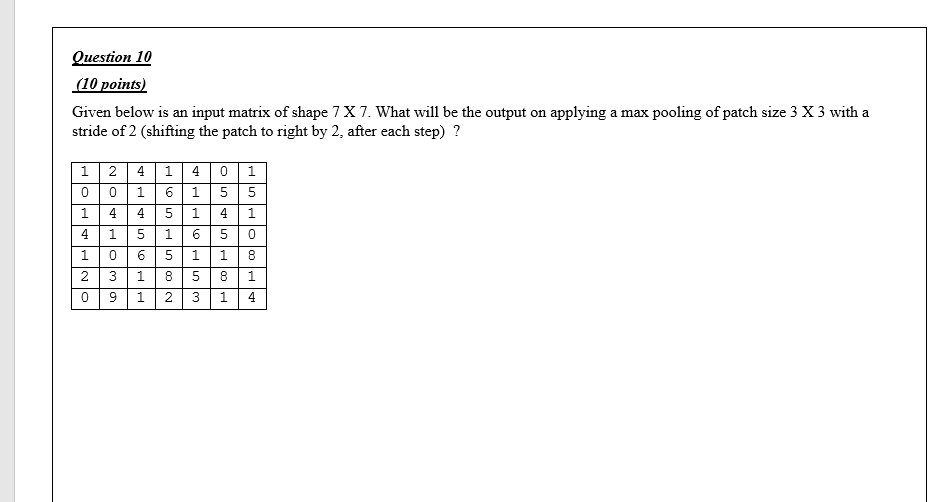 Solved Question 10 (10 points) Given below is an input | Chegg.com