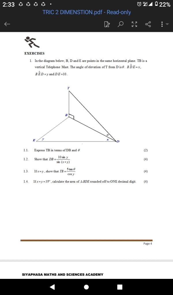Solved O 022% 2:33. TRIC 2 DIMENSTION.pdf - Read-only 2 | Chegg.com
