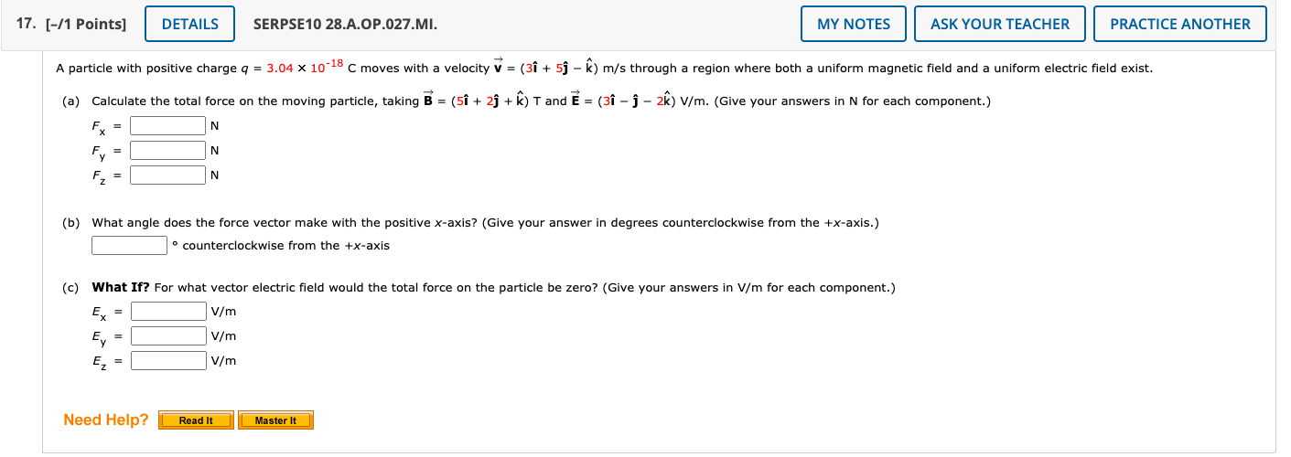 Solved A particle with positive charge q=3.04×10−18C moves | Chegg.com