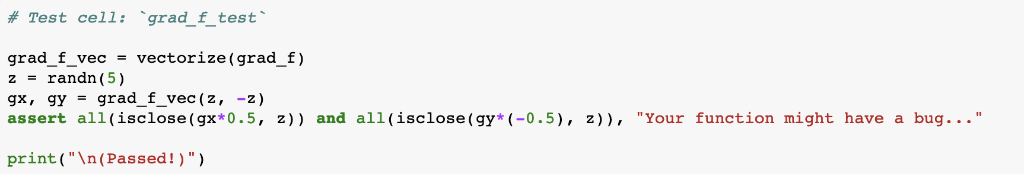 Solved Implement a function, grad_f(x0, x1), that implements | Chegg.com