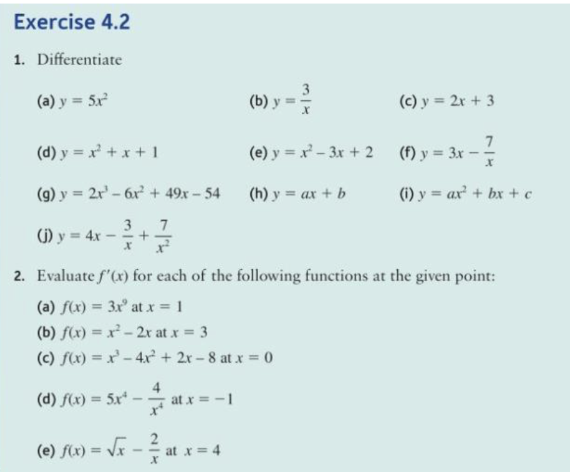 Solved 6. Differentiate the following functions, giving your | Chegg.com