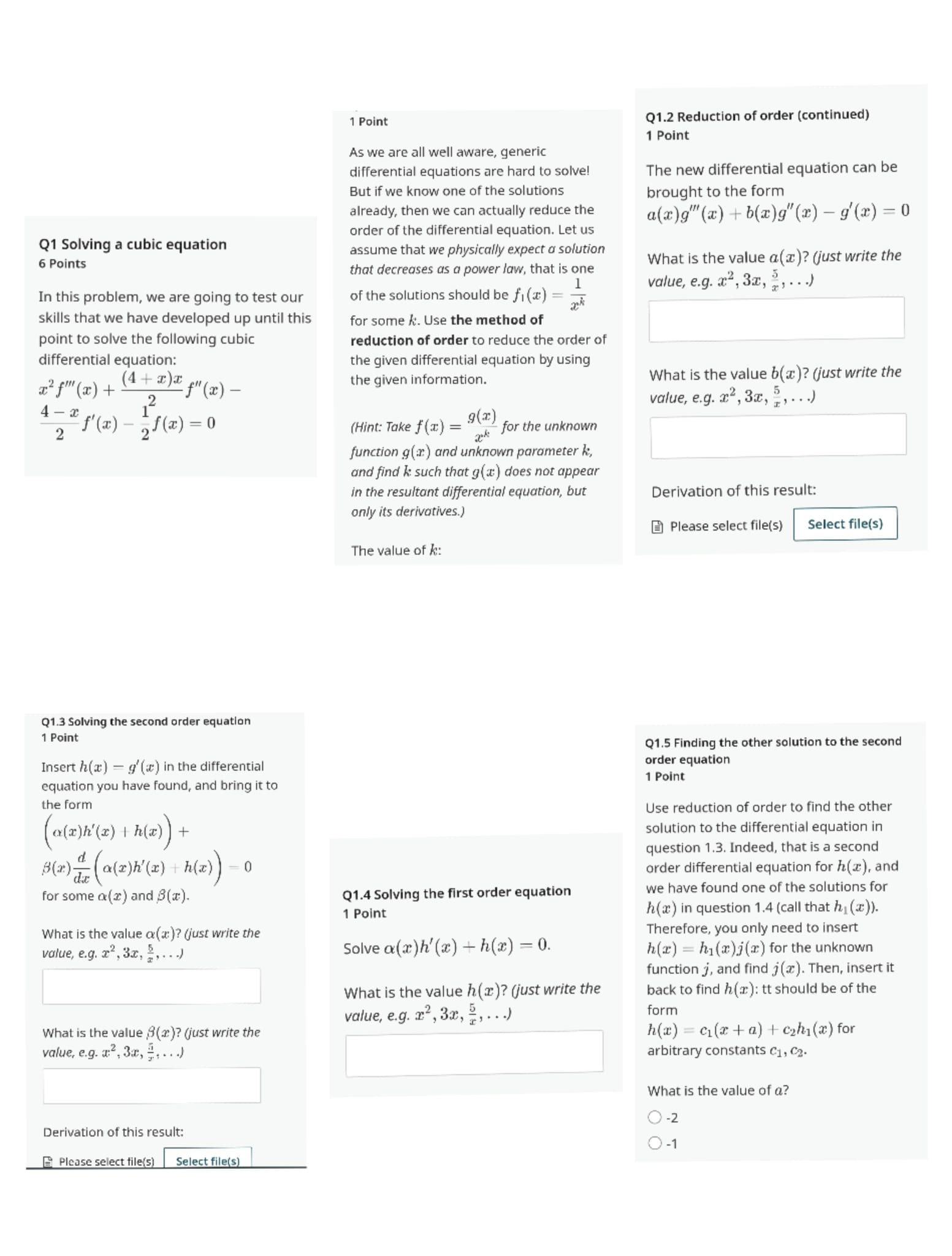 Solved i want answers of all parts Q1 ﻿Solving a cubic | Chegg.com