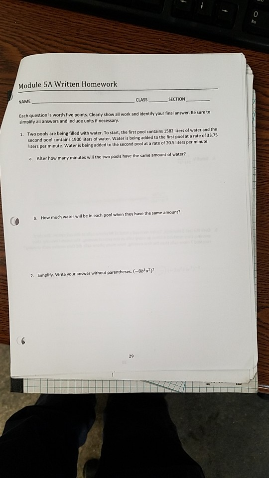 Solved 0 Hs Module 5a Written Homework Name Classs Section