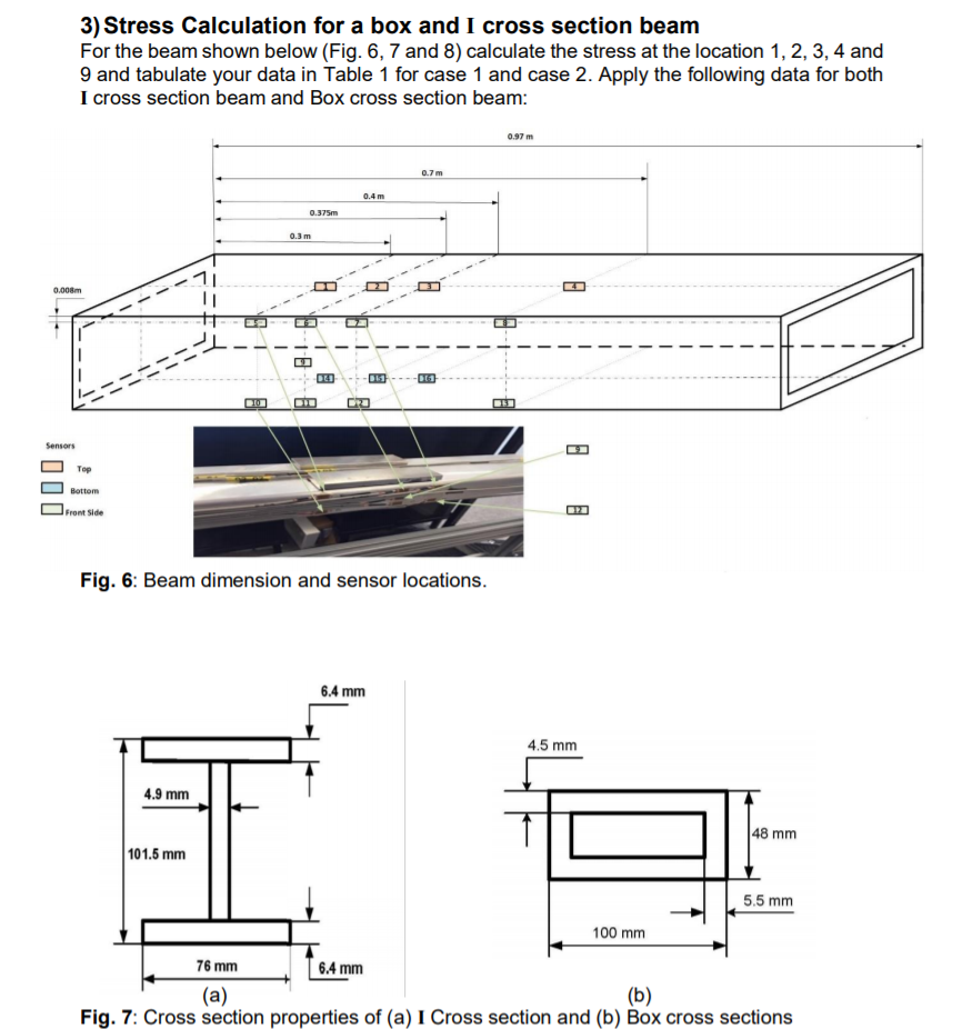 3) Stress Calculation for a box and I cross section | Chegg.com