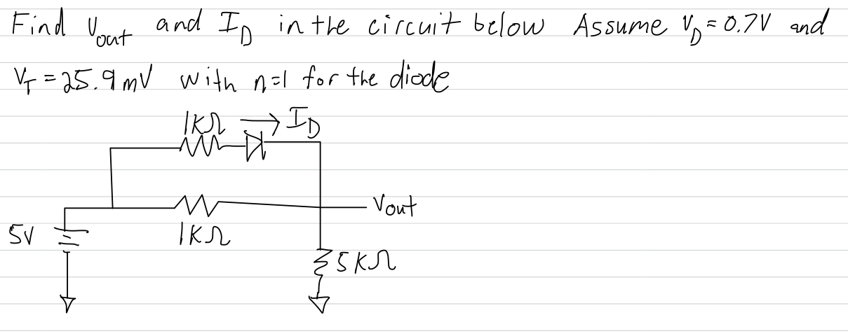 Solved Find Vout ﻿and ID ﻿in the circuit below Assume | Chegg.com