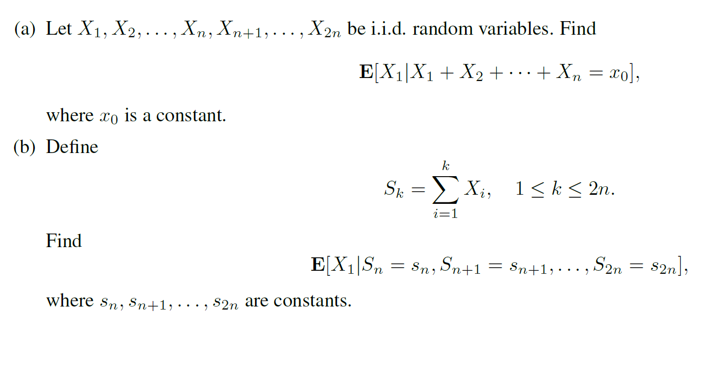 (a) Let X1,X2,…,Xn,Xn+1,…,X2n be i.i.d. random | Chegg.com