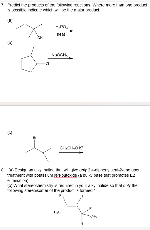 Solved 7. ﻿Predict the products of the following reactions. | Chegg.com