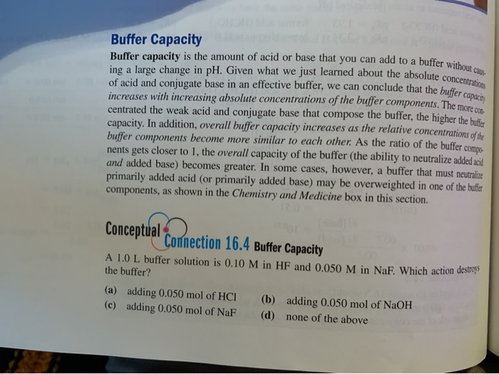 Solved Buffer Capacity Buffer capacity is the amount of acid | Chegg.com